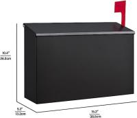China Customizable Logo Wall-Mounted Mailbox for Home Garden Decor Powder Coated Black for sale