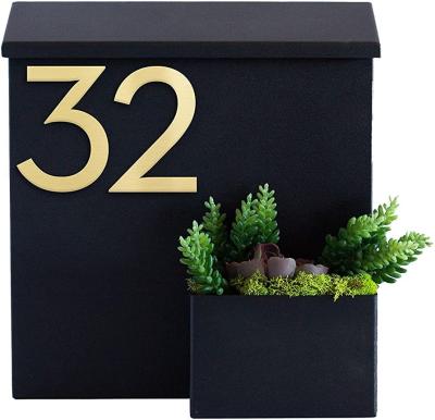 China Custom Logo Contemporary Designer Mailbox in Powder-Coated Black with Optional Lock for sale