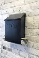 China Custom Logo Contemporary Designer Mailbox in Powder-Coated Black with Optional Lock for sale