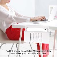 China No Drilling Cable Management Tray for Office Desk Single Tier Desk Holder for Laptop for sale