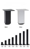 China Adjustable Square Aluminum Profile Furniture Feet for Modern Sofa Support 25kg-100kg for sale