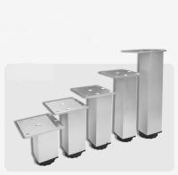 China Adjustable Square Aluminum Profile Furniture Feet for Modern Sofa Support 25kg-100kg for sale