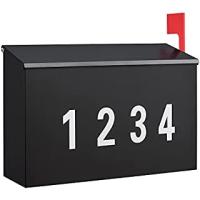 China Custom Wall Mounted Black Steel Mailbox for Wall Mounted Letter box for sale