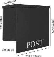 China Rust Proof Iron Wall Mount Post Box Large Capacity Mailbox for Outdoor Modern Design for sale