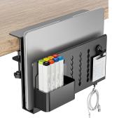 China Desk Side Storage Iron Fabric Type 1mm Thickness Vertical Laptop Holder Side Mount Shelf for sale