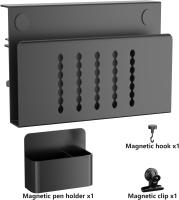 China Desk Side Storage Iron Fabric Type 1mm Thickness Vertical Laptop Holder Side Mount Shelf for sale