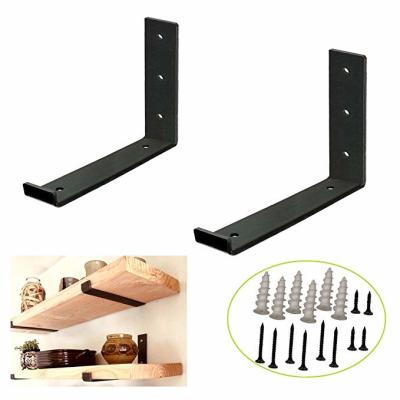China Heavy Duty Carbon Steel Wall Bracket in Rustic Black for Floating Shelf Installation for sale
