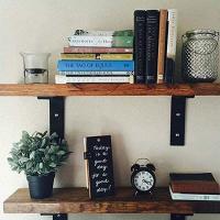China Heavy Duty Carbon Steel Wall Bracket in Rustic Black for Floating Shelf Installation for sale