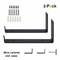 China Heavy Duty Carbon Steel Wall Bracket in Rustic Black for Floating Shelf Installation for sale