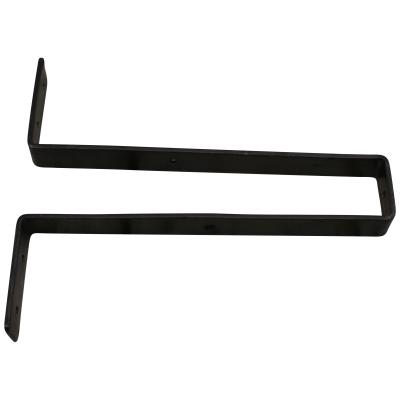 China Stylish Black Brushing Architectural Rustic Scaffold Board Strap Style Shelf Bracket for sale