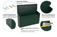 China Large Capacity Steel Wall Mounted Mailbox with Sloped Roof Design and Powder Coating for sale