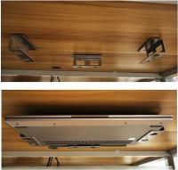 China Under Desk Laptop Holder Aluminum Mount Bracket for Carbon Steel Laptop Organizer Rack for sale