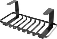 China Convenient Hook Type Desk Cable Management Tray Bending Metal Wire Cable Holder Black for sale