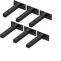 China Black Industrial Shelf Brackets for 8 Inch Decorative Floating Shelves 4mm/6mm Thickness for sale