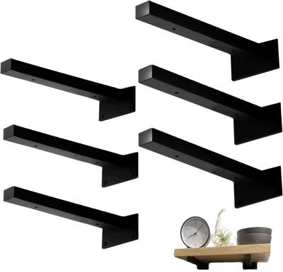 China Shelf Bracket 10 Inch Heavy Duty Frosted Black Wall Shelf Brackets for Floating for sale