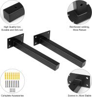 China Shelf Bracket 10 Inch Heavy Duty Frosted Black Wall Shelf Brackets for Floating for sale