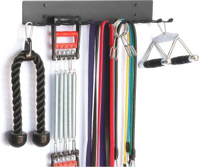 China Powder Coating Gym Storage Rack Hook Flexible Gym Wall Organizer for Resistance Bands for sale