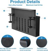 China Adjustable Side Desk Laptop Holder with File Clamp-On Organizer and Magnetic Pen Holder for sale