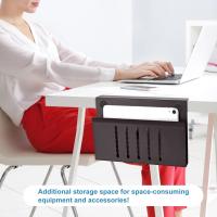 China Adjustable Side Desk Laptop Holder with File Clamp-On Organizer and Magnetic Pen Holder for sale