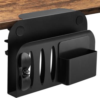 China Tablet iPad books Holder Laptop Stand with Vertical Wire Storage and Document Shelf for sale