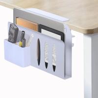 China Laptop Stand Tablet iPad books Holder Under Desk Storage Clamp-On Side Desk Organizer with Magnetic Pen Holder for sale