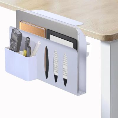 China Convenient Desk Side Laptop Holder with Pen Holder and No Drill Cable Management Tray for sale
