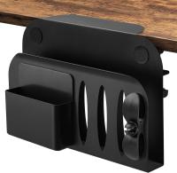 China Convenient Desk Side Laptop Holder with Pen Holder and No Drill Cable Management Tray for sale
