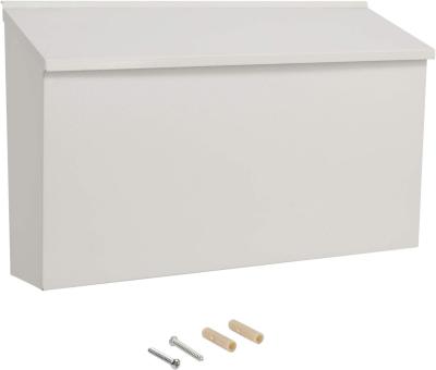China Stylish and Convenient White Powder Coating Wall Mounted Metal Mailbox for Your Mail for sale
