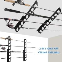 China Behind Doors Fishing Rod Storage Rack Holds 9 Rods for Home Store Cabin Garage Basement for sale