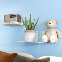 China Wall Mounted Book Organizer with Heavy-Duty Metal Bending Single Tier Floating Bookshelf for sale