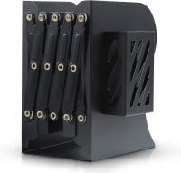 China Adjustable 20 inches Desk Magazine File Organizer Holder Metal Bookends for Office Books Papers for sale