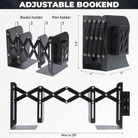 China Adjustable 20 inches Desk Magazine File Organizer Holder Metal Bookends for Office Books Papers for sale