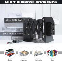 China Adjustable 20 inches Desk Magazine File Organizer Holder Metal Bookends for Office Books Papers for sale