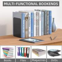 China Multi-piece Package Metal Bookends for Shelves Heavy Duty Bookends Stopper for Books for sale