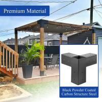 China Powder Coated Modular Pergola Kit with Balcony Wood Stand Kit and Steel Brackets for sale