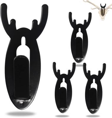 China European Mount Deer Skull Large Hooks Wall Mounting Bracket Kit Black Fabric Type for sale
