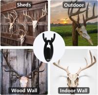 China European Mount Deer Skull Large Hooks Wall Mounting Bracket Kit Black Fabric Type for sale