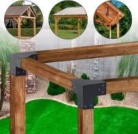China Outdoor Powder Coated Aluminum Pergola Gazebo Kit with 3 Way Right Angle Corner Bracket for sale