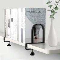 China Heavy Duty Metal Bookends for Floating Shelves Adjustable Clamp Book Organizer Bracket for sale