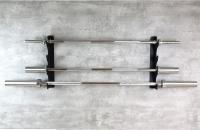 China Barbells Gym Storage Bracket with Horizontal Barbell Rack 4 Bars Holder Wall Mounted for sale
