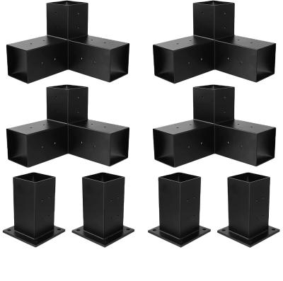 China High Strength Steel Post Based Aluminum Pergola Bracket Kit with Powder Coated Finish for sale
