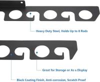 China Fishing Rod Holders Metal Bracket Wall Mount Bracket for 12 Rods Wall Ceiling Rod Rack for sale