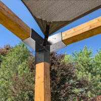 China Carbon Steel 4x4 3-Way 90 Corner Extension Pergola Kit with Black or Custom Brackets for sale