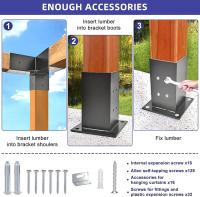 China Carbon Steel 4x4 3-Way 90 Corner Extension Pergola Kit with Black or Custom Brackets for sale