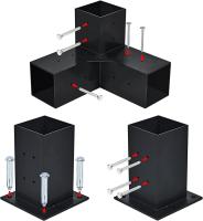 China Sturdy Pergola Kit 3-Way Right Angle Corner Bracket for 4x4 Lumber Made of Alloy Steel for sale