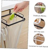 China Garbage Bag Hanger Iron Art Hanging Rack Metal Brackets Storage Holder Shelf in White for sale
