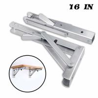 China Black Stainless Steel 12 Inch Folding Bench Shelf Bracket Custom Materials for Table for sale