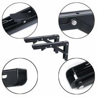 China Black Stainless Steel 12 Inch Folding Bench Shelf Bracket Custom Materials for Table for sale