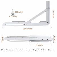 China Black Stainless Steel 12 Inch Folding Bench Shelf Bracket Custom Materials for Table for sale