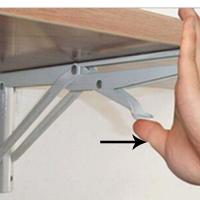China Process Stamping Heavy Duty Metal Folding Shelf Brackets Triangle Table Bench Collapsible Shelf Bracket for sale